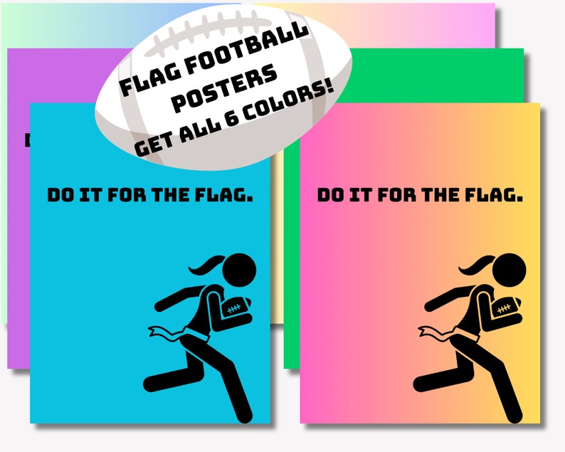 Flag Football Girl Poster - Etsy