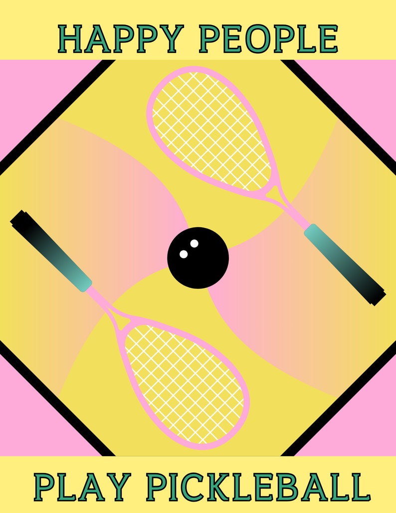 Trendy Pickleball Print Aesthetic Wall Art Print Feminine Sports Poster ...