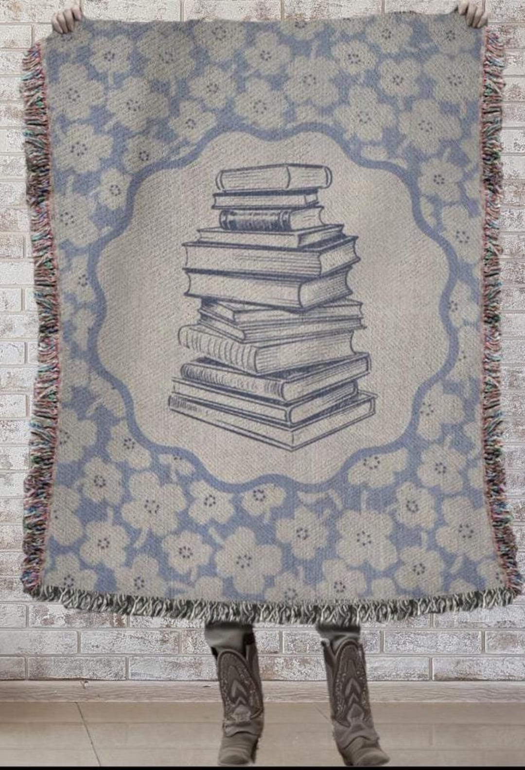 Woven Blanket Bookish Aesthetic Bibliophile Bedroom Living Room Decor ...