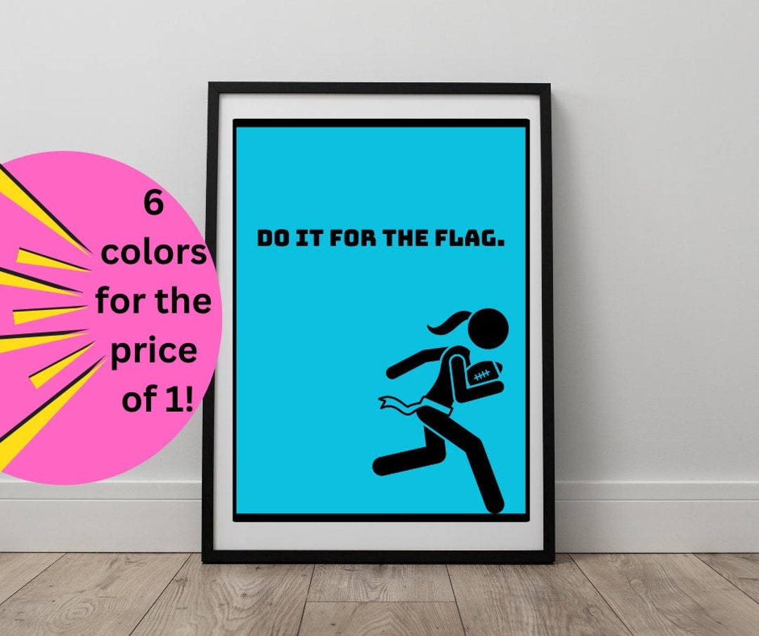 Flag Football Girl Poster - Etsy