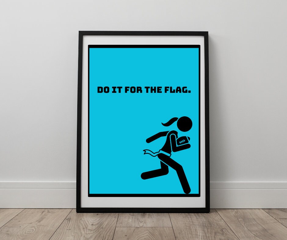 Flag Football Girl Poster - Etsy