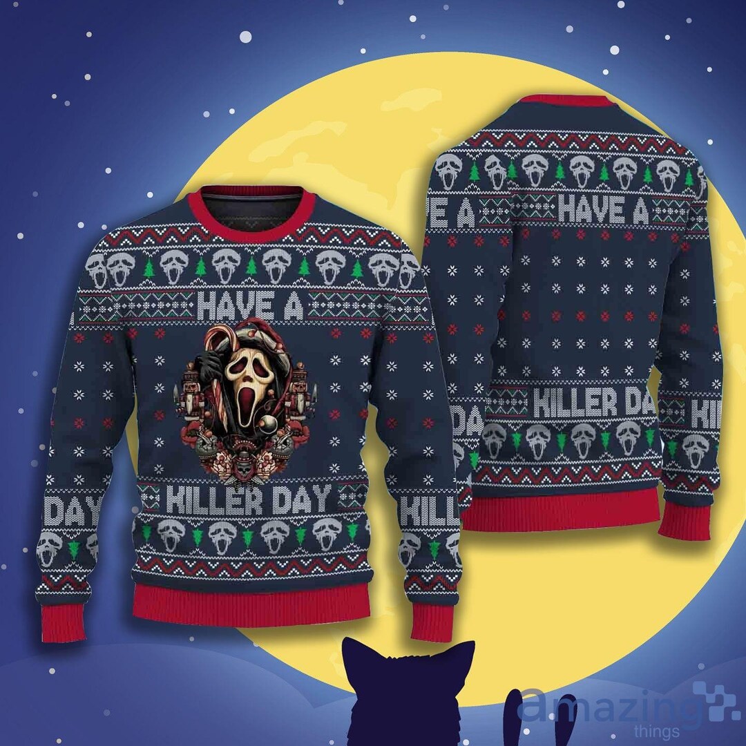 Have A Killer Day Horror Ghostface Ugly Christmas Sweater - Etsy