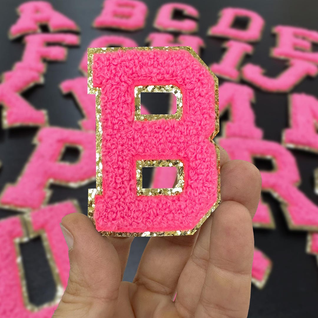 Hot Pink 2.5 Inch Chenille Letter, Varsity Letter Iron on Patch, Diy ...