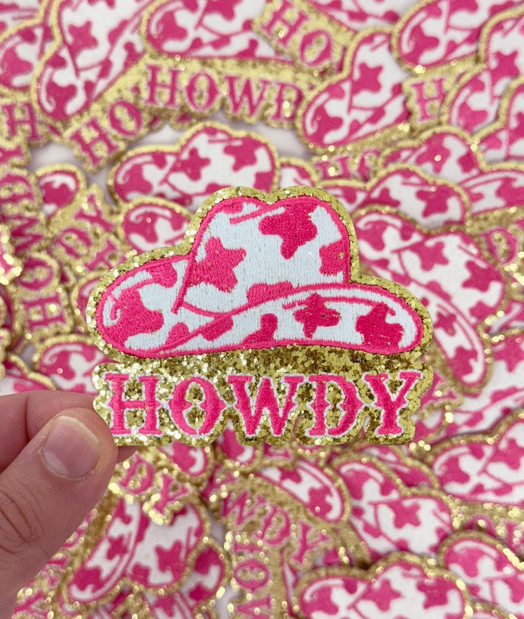 Howdy Patch Embroidered, Howdy Patch, DIY Patch, Pink Howdy Iron On, Country Girl Hat Patch ...