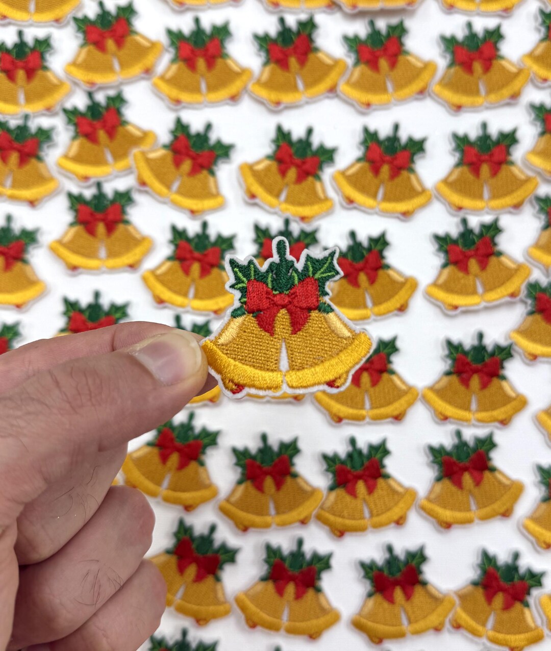 Vintage Christmas Holiday Bells Iron Patch, Embroidered, Jingle Bells ...