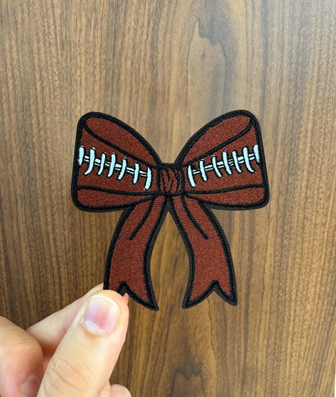 Football Bow Embroidered Patch, Iron On, Coquette Football, Gameday ...