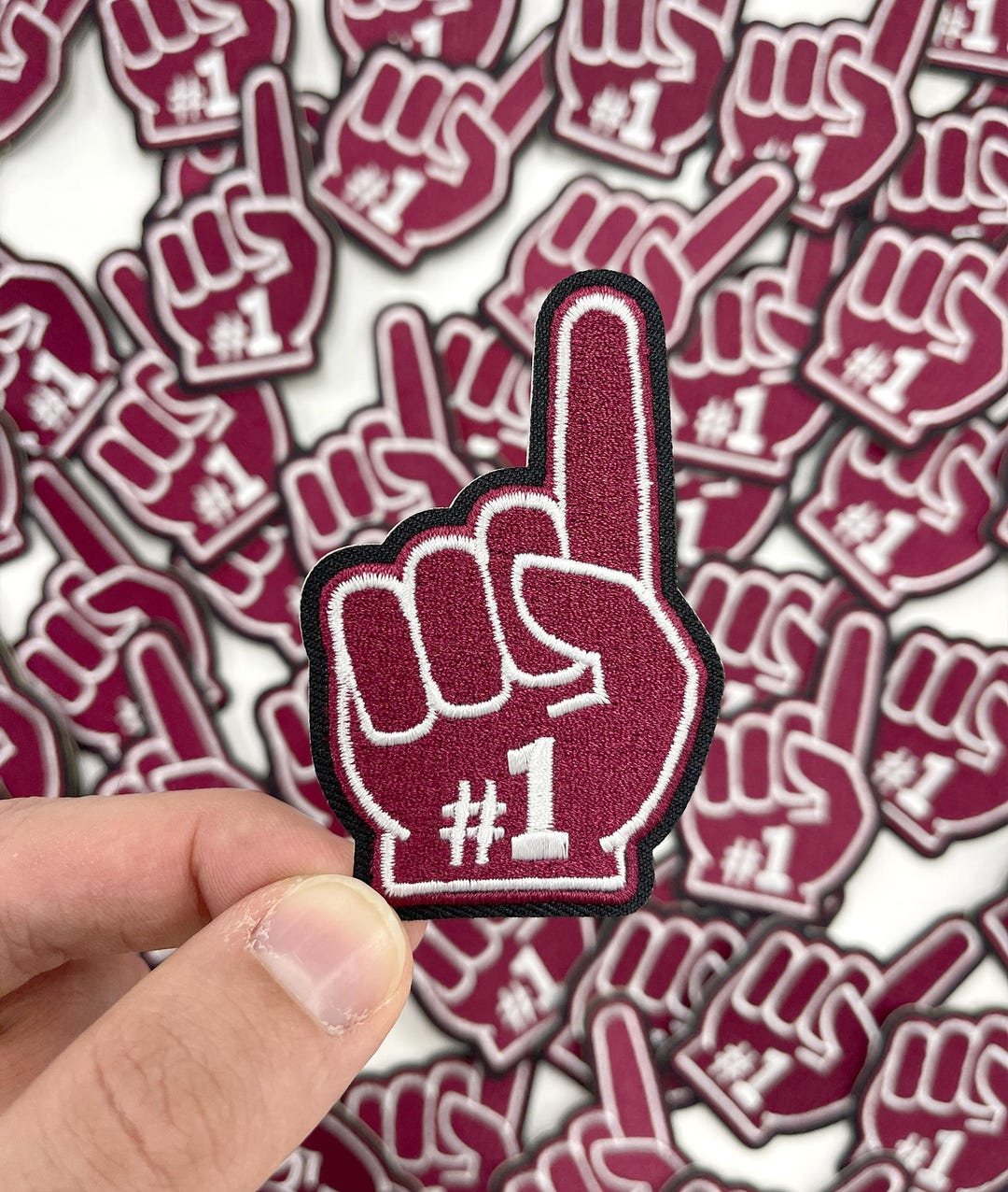 Foam Finger #1 Iron on Patch, Embroidery Patches, Fan Football, Game ...
