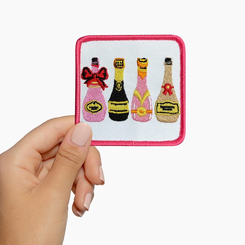 Champagne Bottles Embroidered Patch, Drinking Patch, Bachelorette Patch ...