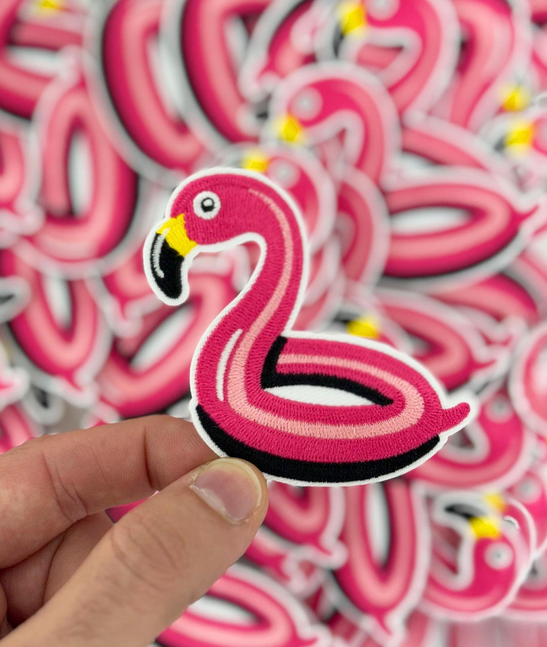 Flamingo Iron on Patch, Pink Flamingo Patch Embroidered, Pink Sequin ...