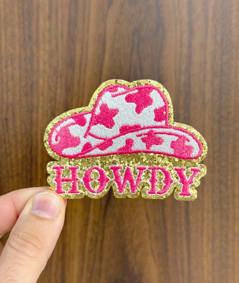 Howdy Patch Embroidered, Howdy Patch, DIY Patch, Pink Howdy Iron On ...