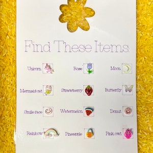 RICE SPY It's a Sensory Rice Search & Find Kids Hunt for Tiny Charms ...