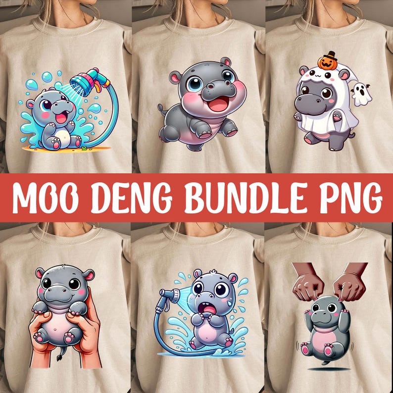 Bundle I Love Moo Deng Png, Moo Deng Png, Funny Baby Hippo Png, Funny ...
