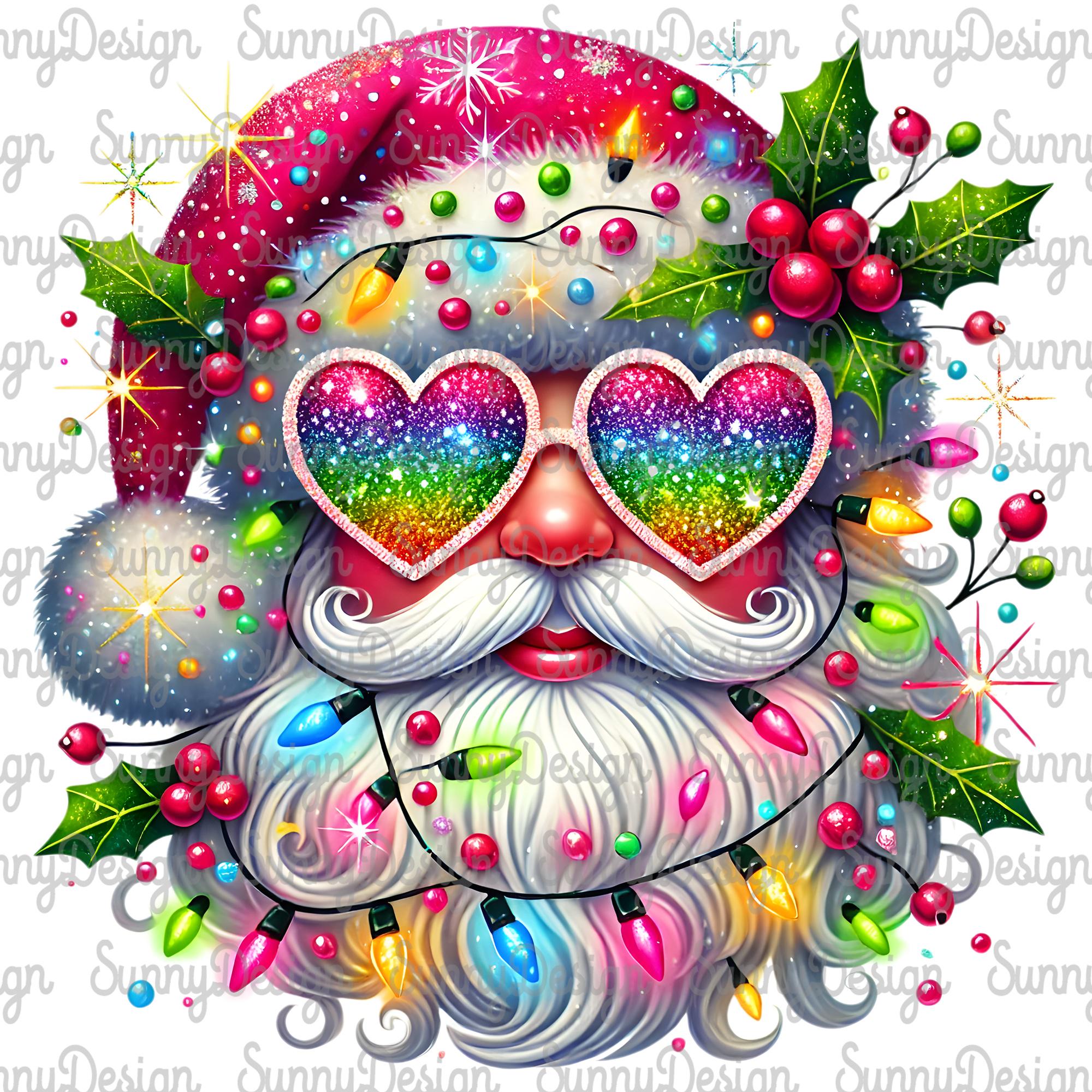 Santa With Sunglasses PNG, Christmas PNG, Cute Christmas Shirt Digital ...