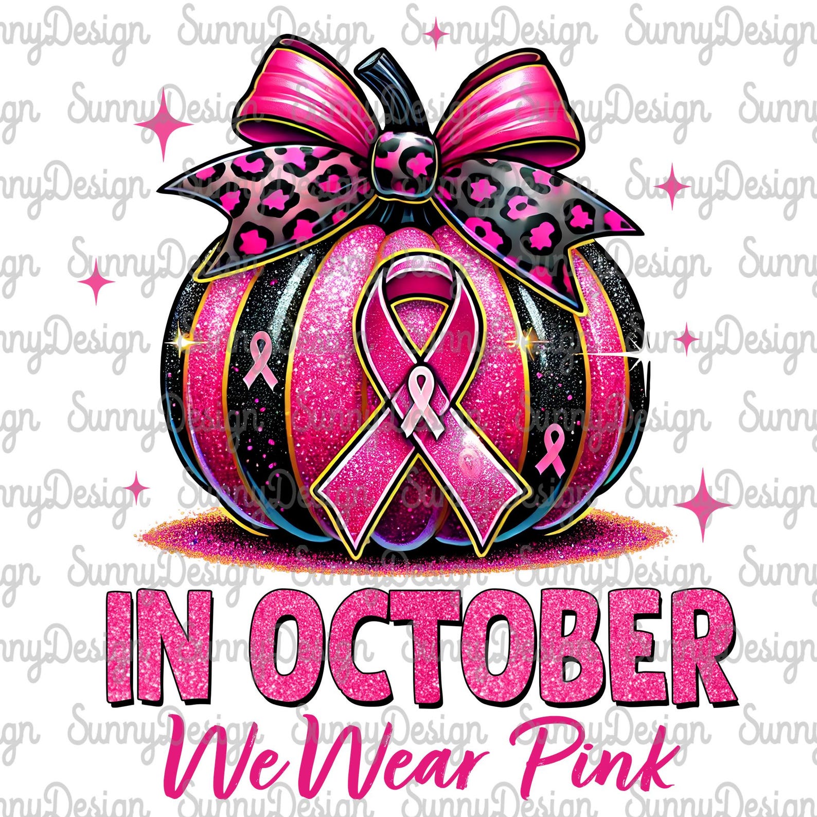 In October We Wear Pink Png, Breast Cancer Pumpkin Png, Pink Ribbon Png ...