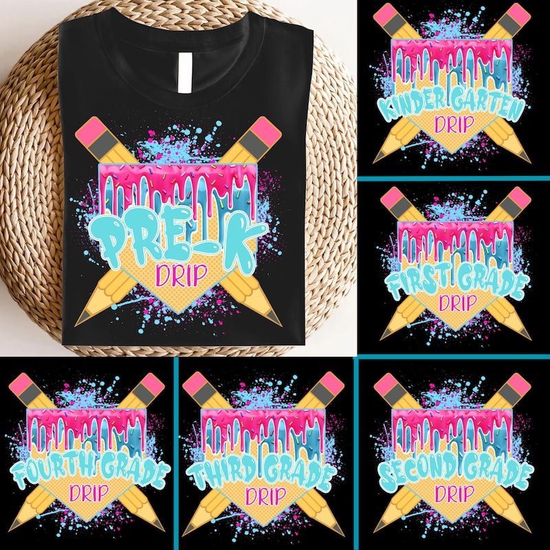 First Grade Drip Shirt - Etsy UK