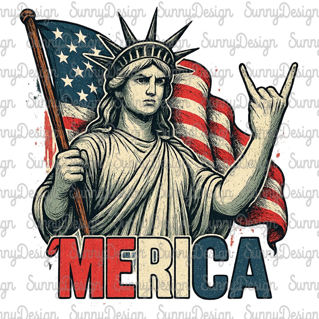 4th of July Statue of Liberty Png, Merica Bigfoot Png, American Flag ...