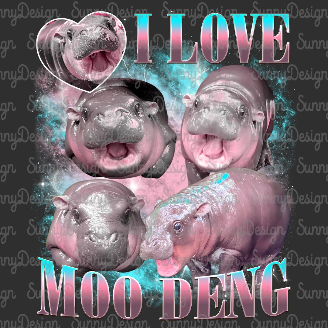 I Love Moo Deng Png, Moo Deng Png, Funny Baby Hippo Png, Moo Deng ...