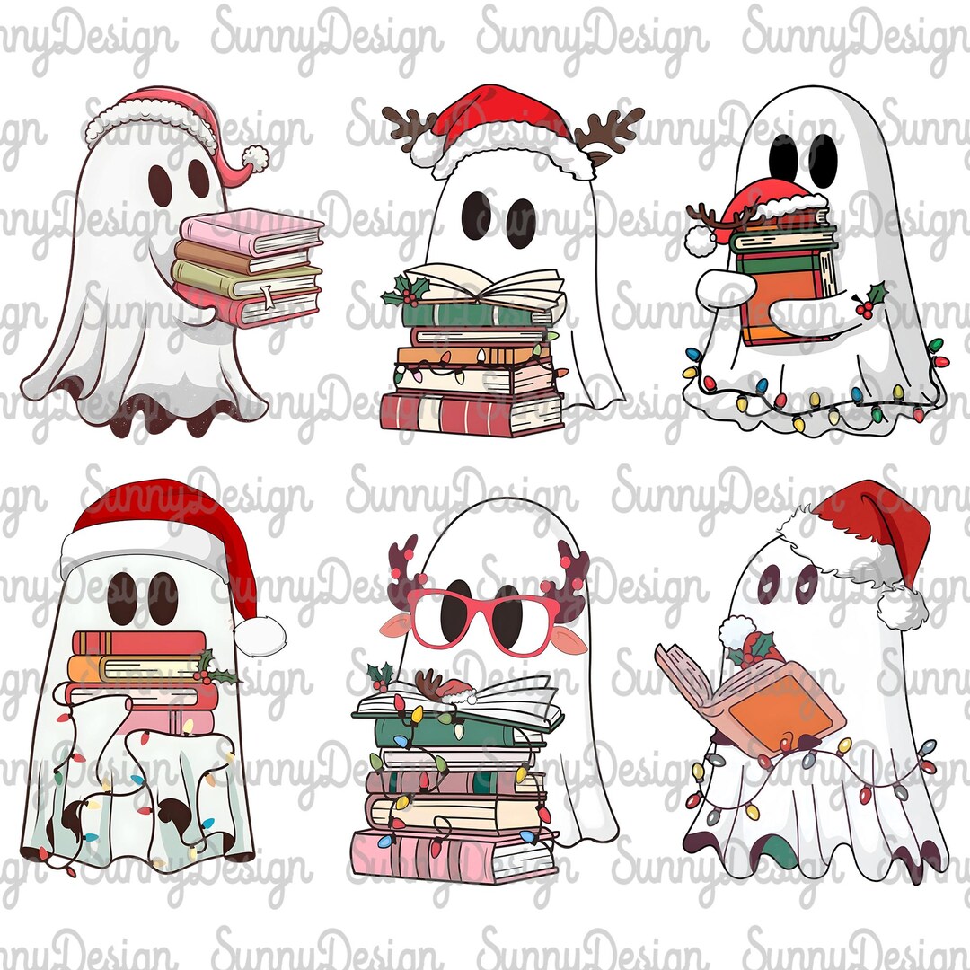 Cute Ghost Book Png, Funny Ghost Reading Books Png, Book Lover Png ...