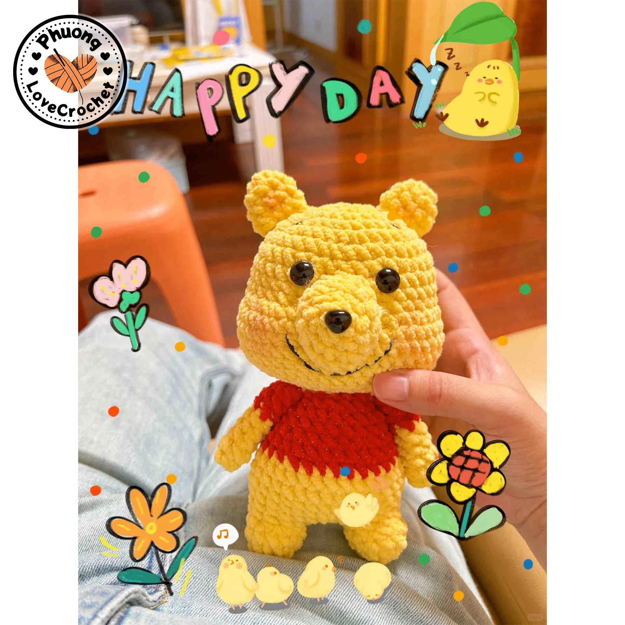 Pooh Crochet Pattern, PDF Pattern, Crochet Winnie the Pooh, Amigurumi ...