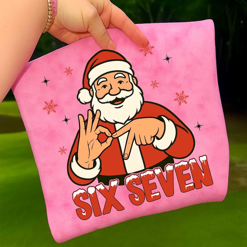 Funny Santa Six Seven Meme Christmas Png, Santa 6 7 Christmas Png, Cute ...