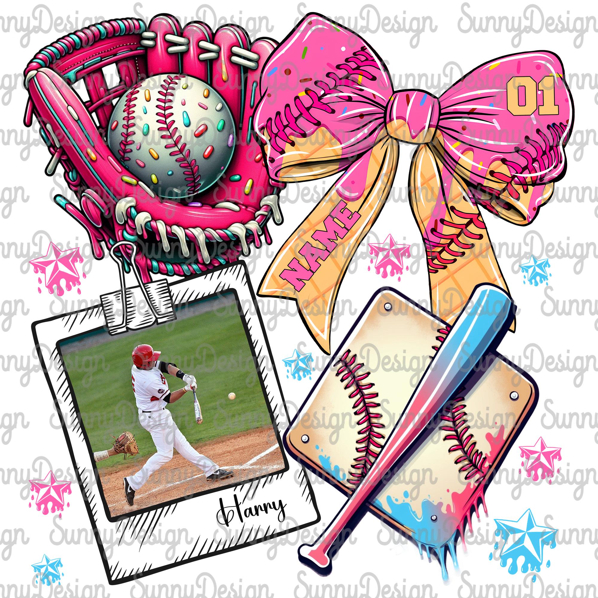 Custom Baseball Bow Photo Insert Png, Custom Baseball Kids Photo ...