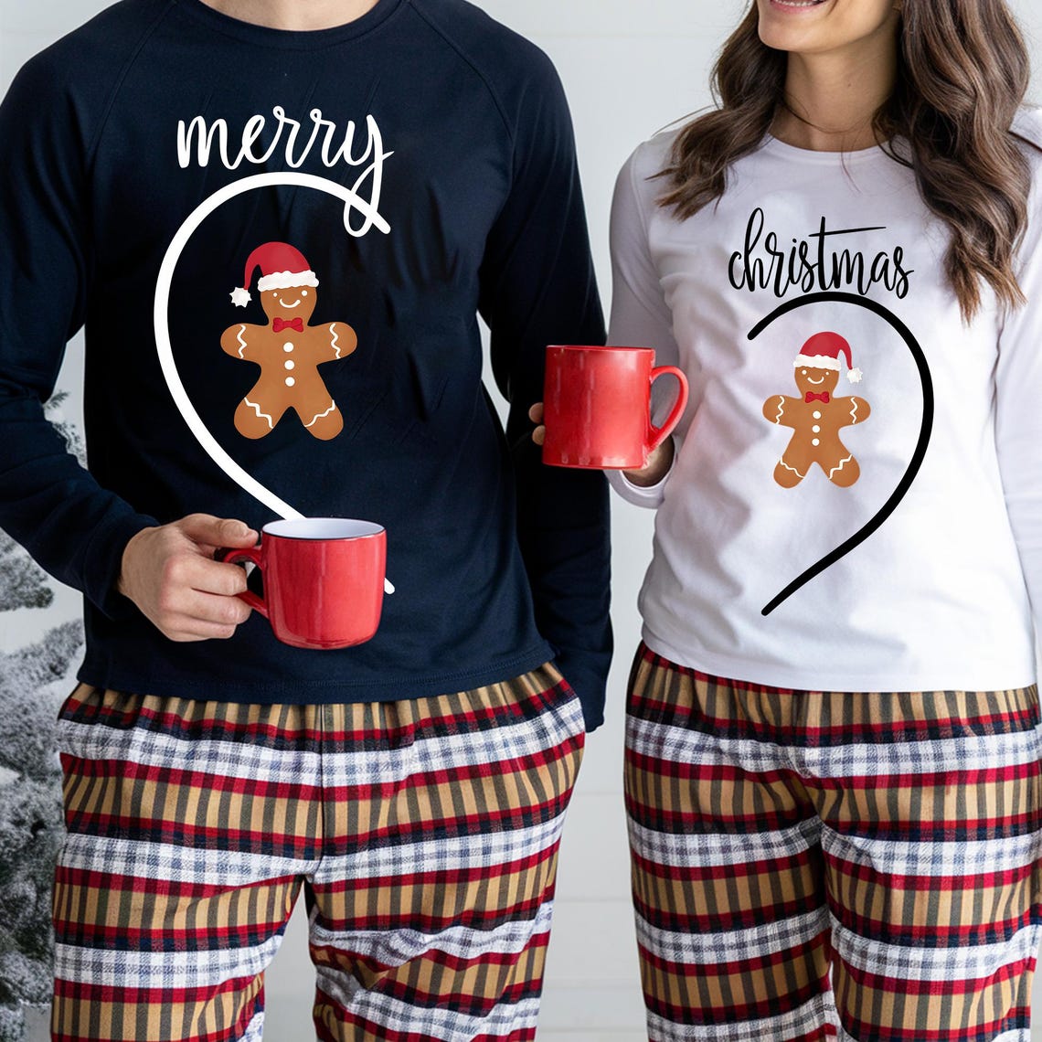 Bundle Couple Merry Christmas Png, Funny Gingerbread Christmas Couples ...