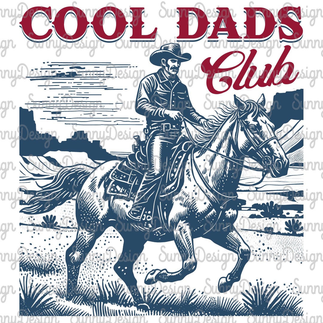 Retro Cool Dads Club Png, Western Dad Png, Happy Father's Day Png ...