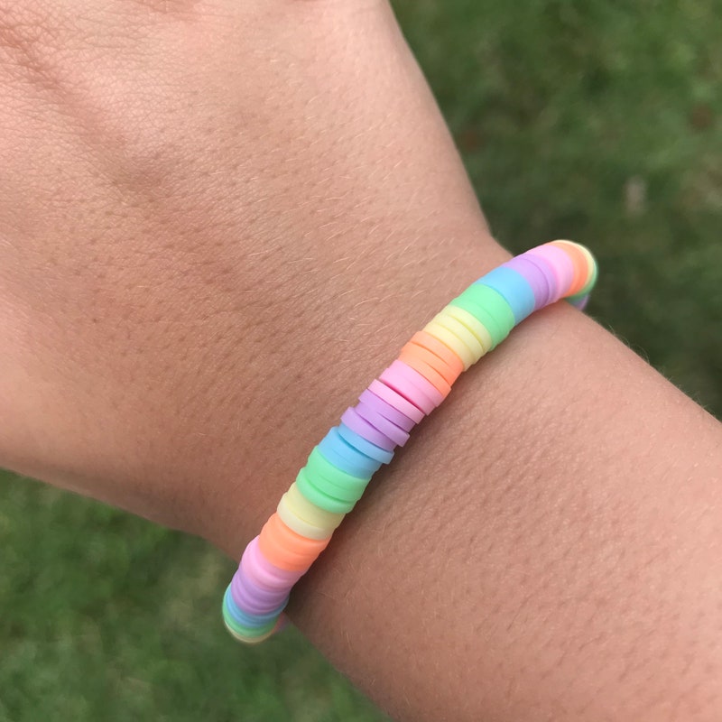 Rainbow Bead Bracelet - Etsy