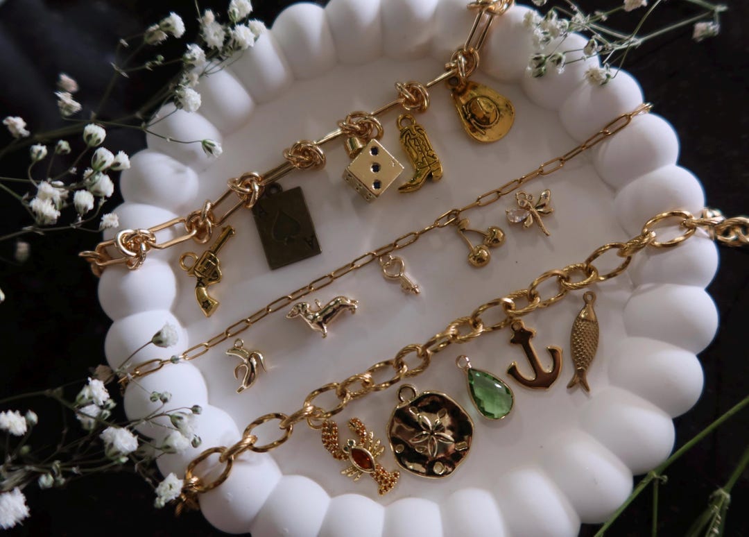 Custom Charm Necklace - Pick Your Own Charms and Chain - Choose Your ...