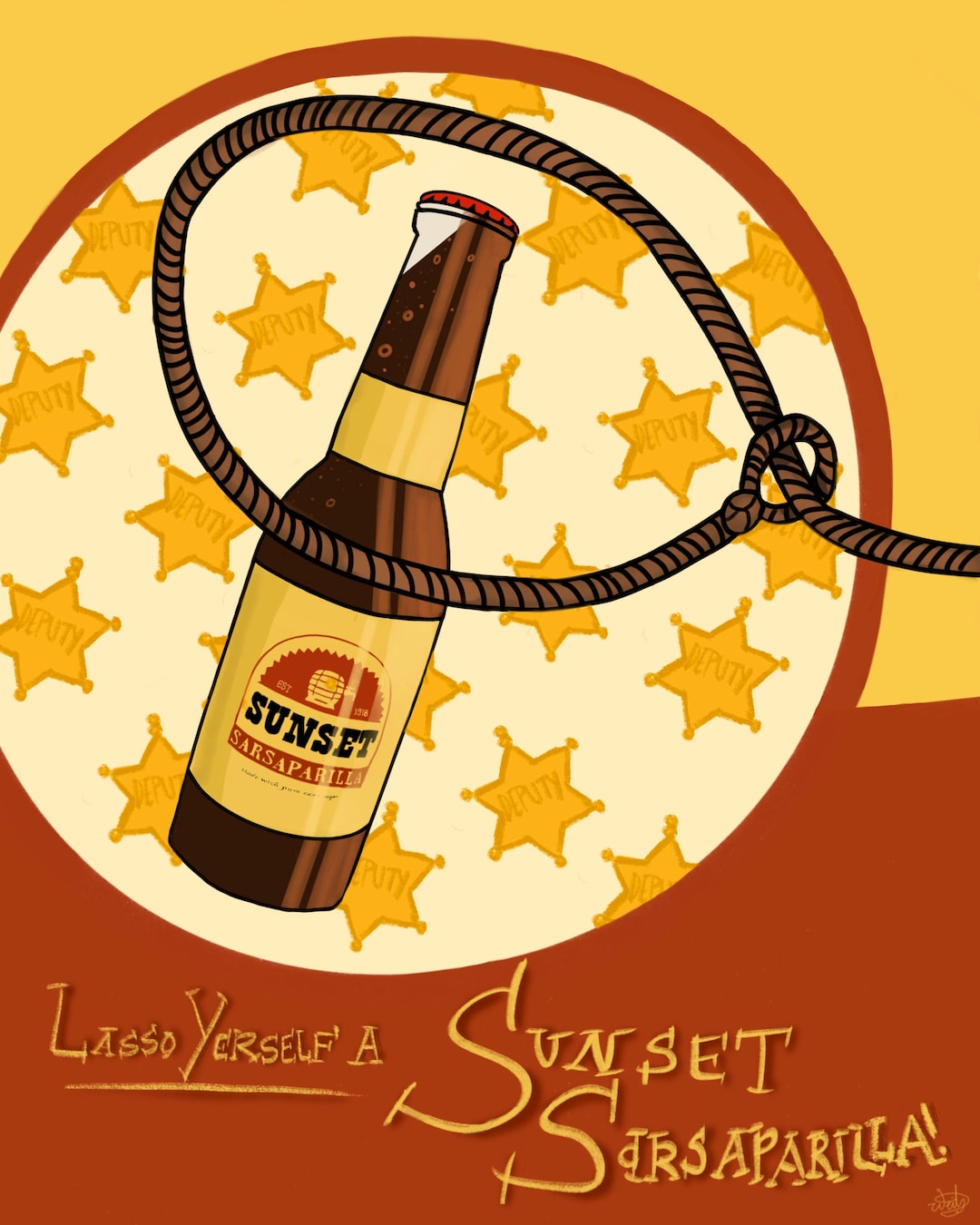 Fallout Sunset Sarsaparilla Fan-drawn Poster - Etsy