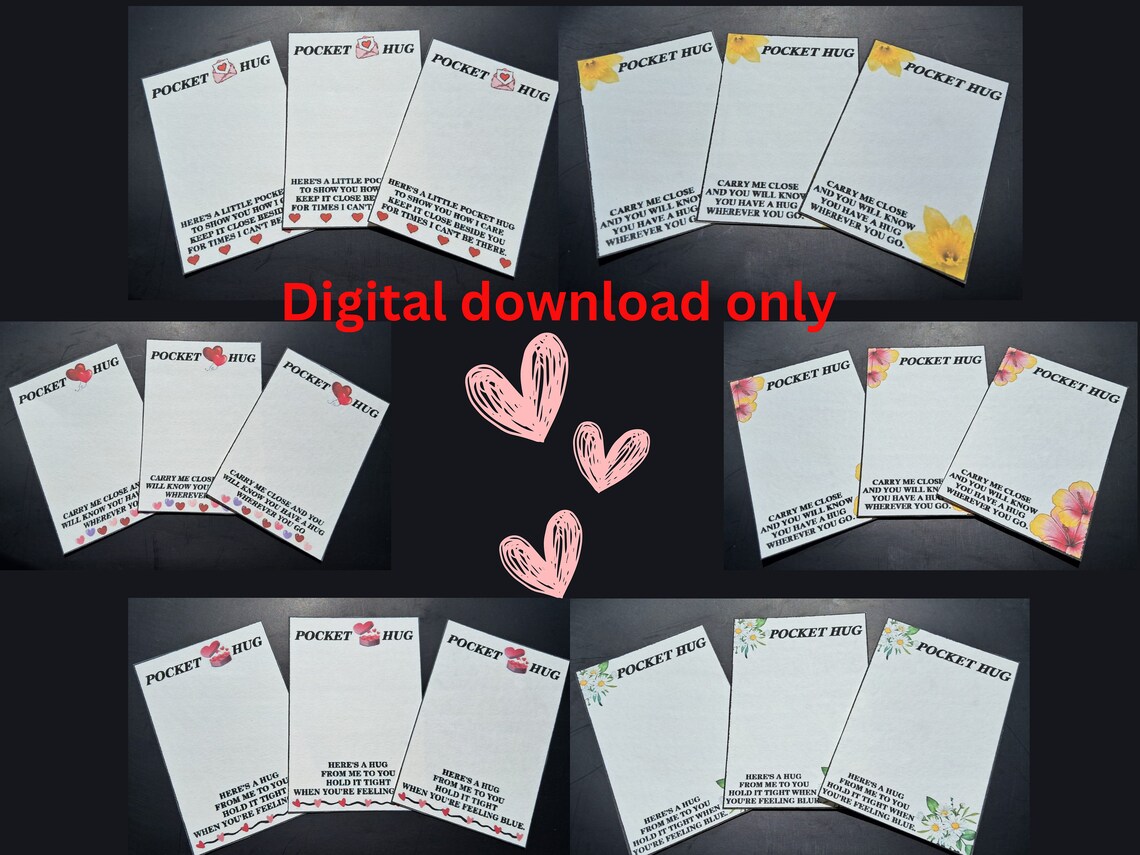 2 PDF Files Instant Download: Printable Pocket Cards 3 Different Poems ...