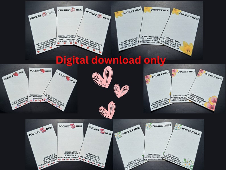 2 PDF Files Instant Download: Printable Pocket Cards 3 Different Poems ...