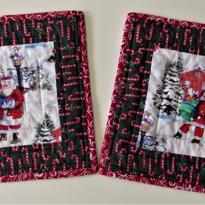 SANTA SNACK MATS Quilted 9.5 Square Set of Two - Etsy