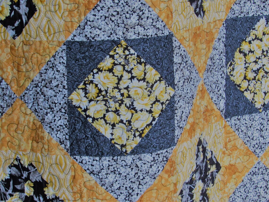 DOUBLE DIAMONDS Twin Size Quilt 60 X 74 - Etsy