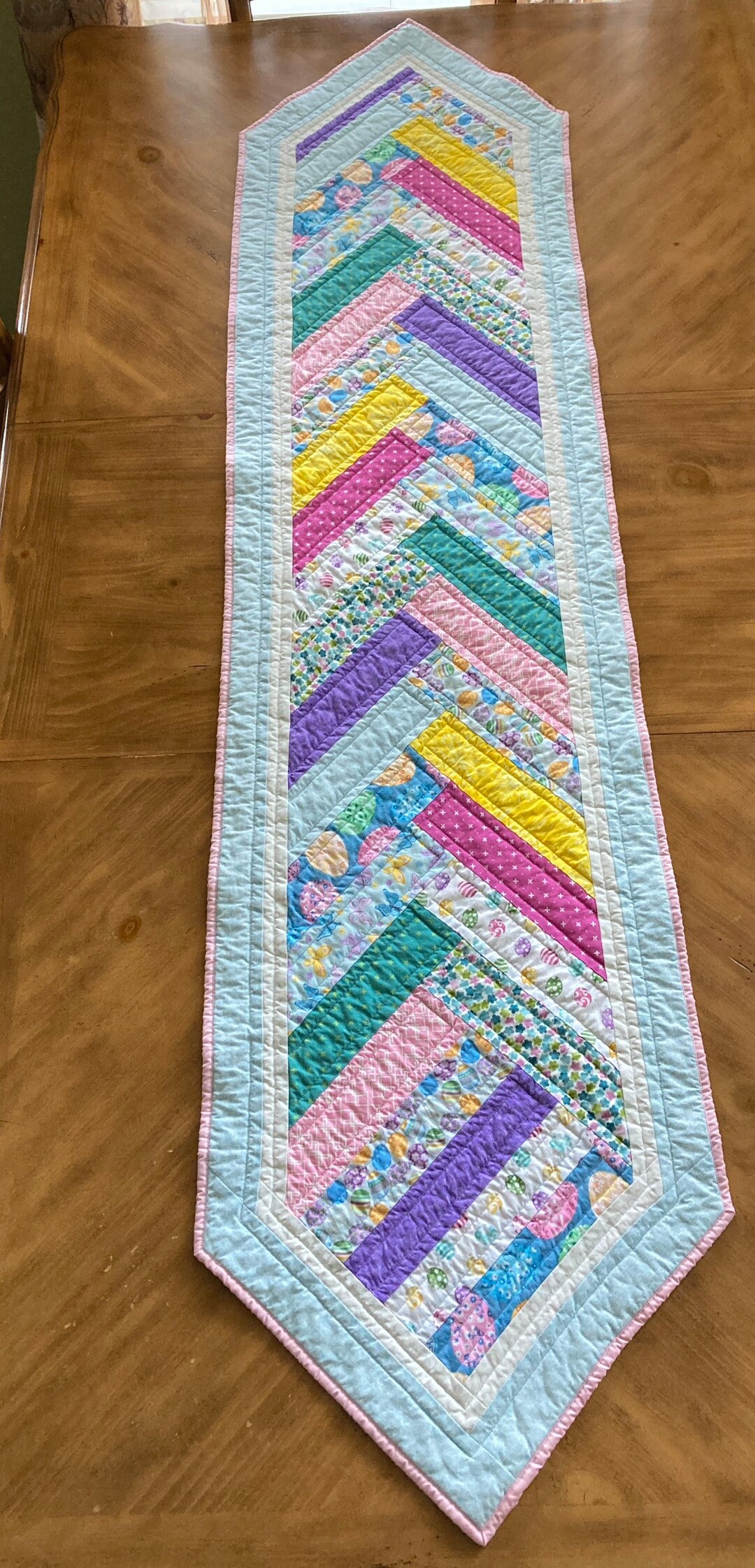 QUILTED EASTER PASTEL Table Runner, 17 X 73 - Etsy
