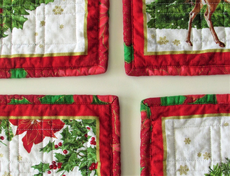 CHRISTMAS SNACK MATS Quilted 11 Square | Etsy