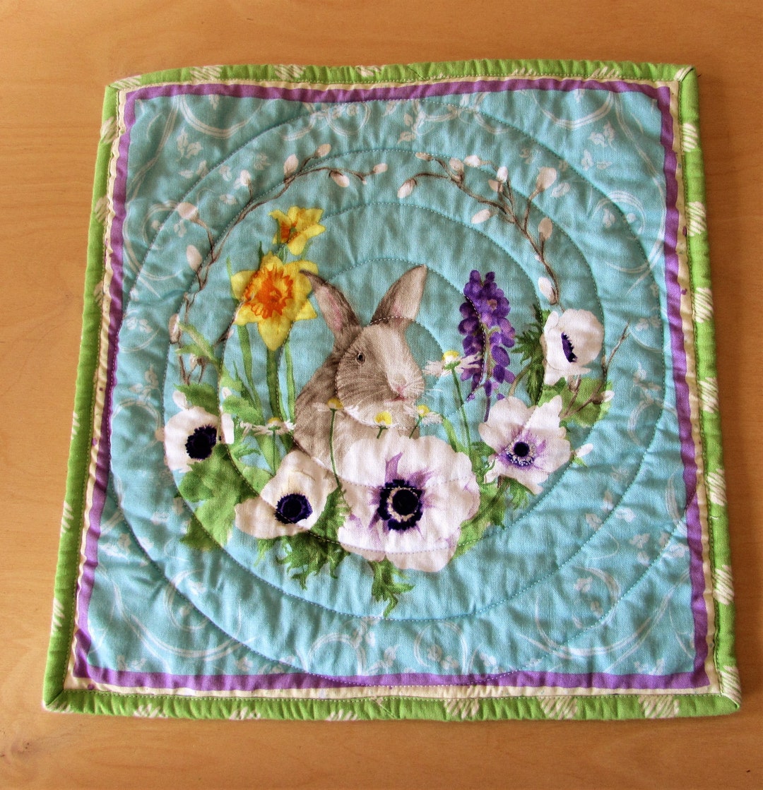 BUNNY and CHICK Quilted Snack Mats, 11 Inches Square, Set of 2 - Etsy