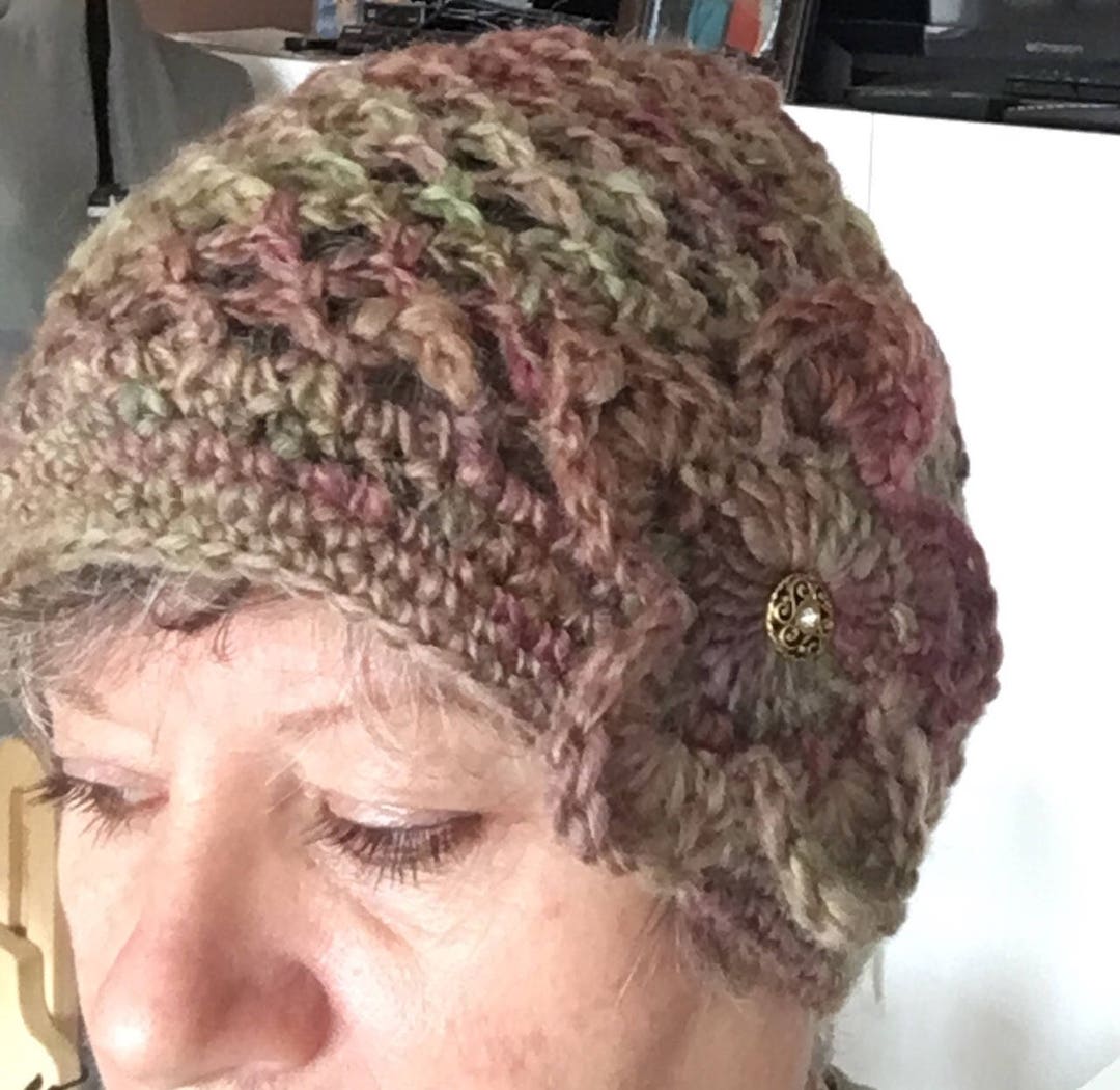 CROCHETED WOOL HAT, With Flower - Etsy