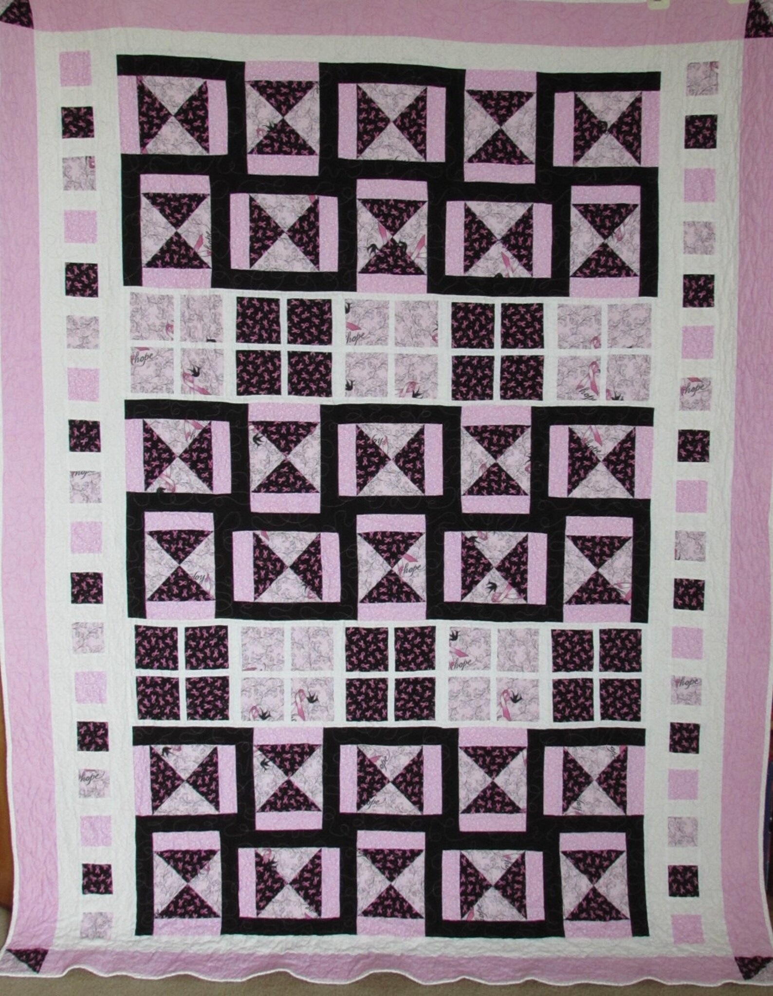 PINK RIBBON BOWTIES Quilt 58 X 74 Inches - Etsy