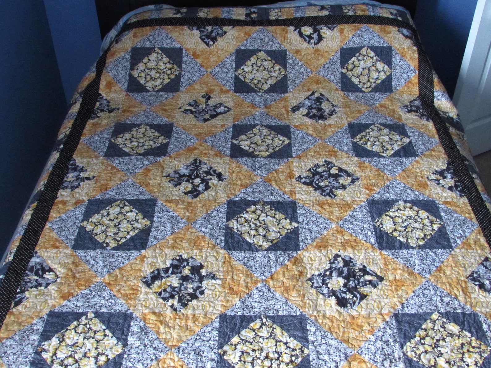 DOUBLE DIAMONDS Twin Size Quilt 60 X 74 - Etsy