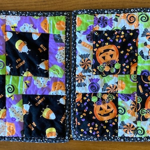 WHIMSICAL HALLOWEEN SNACKMATS, 9.5 Inches Square, Set of Two - Etsy