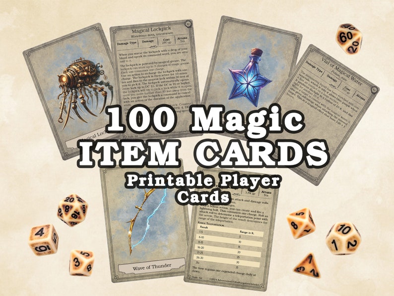 100 Item Cards [full Color] | Dnd 5e | PDF | Same Size as Official ...