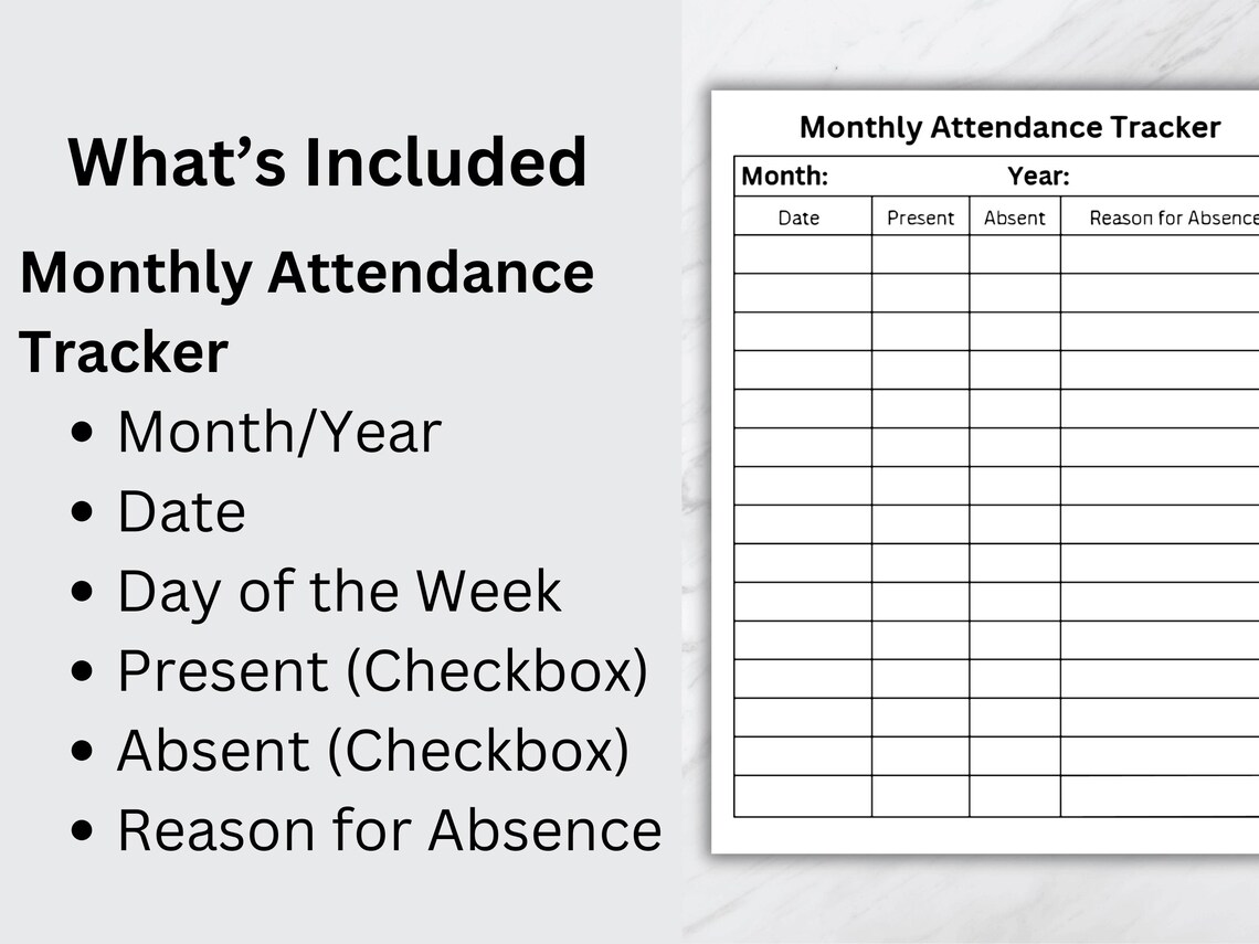 Teacher Attendance Tracker Editable Canva Template Daily Attendance ...