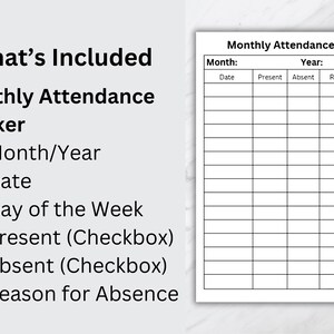 Teacher Attendance Tracker Editable Canva Template Daily Attendance ...