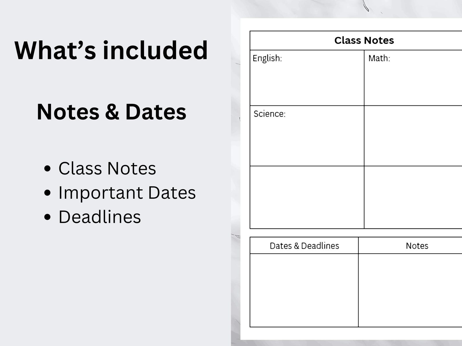 Student Planner Template Academic Planner School Organizer Homework ...
