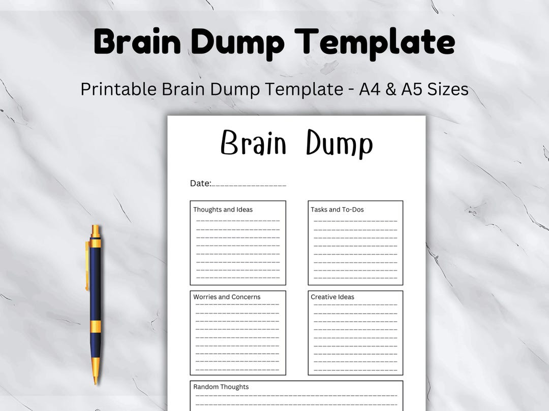 Brain Dump for Busy Professionals | Professionals Brainstorming Sheet ...