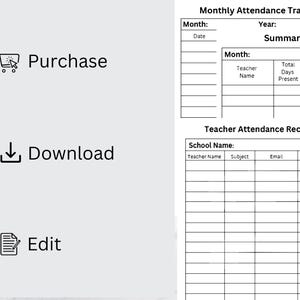 Teacher Attendance Tracker Editable Canva Template Daily Attendance ...