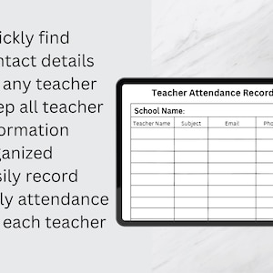 Teacher Attendance Tracker Editable Canva Template Daily Attendance ...