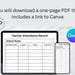 Teacher Attendance Tracker Editable Canva Template Daily Attendance ...