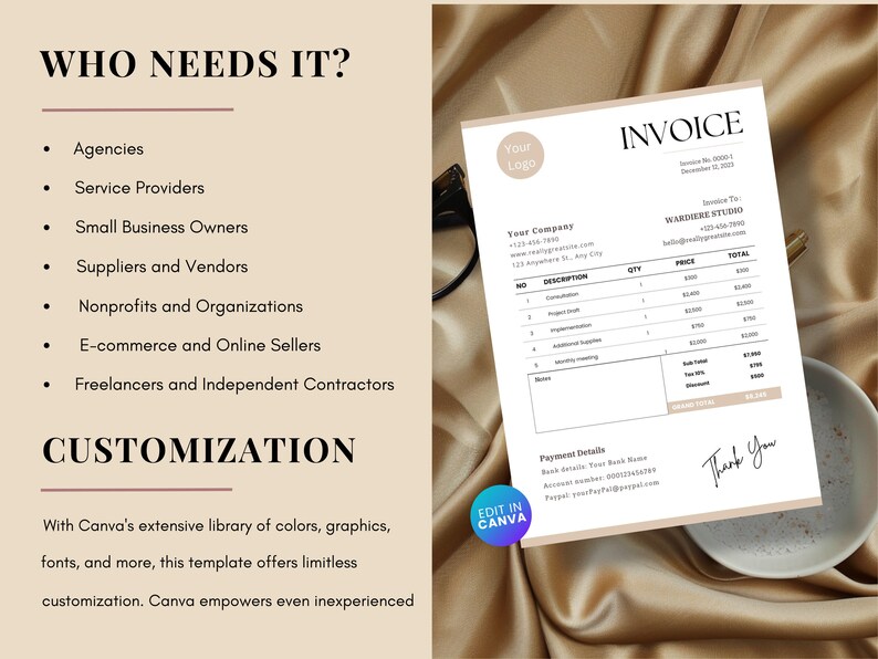 Invoice Template - Minimalist Business Invoice, Small Business Template ...